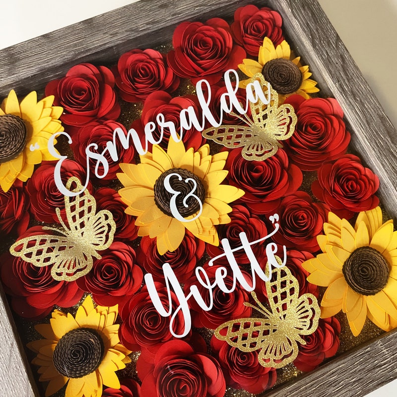 Paper Flower Shadow Box - Etsy