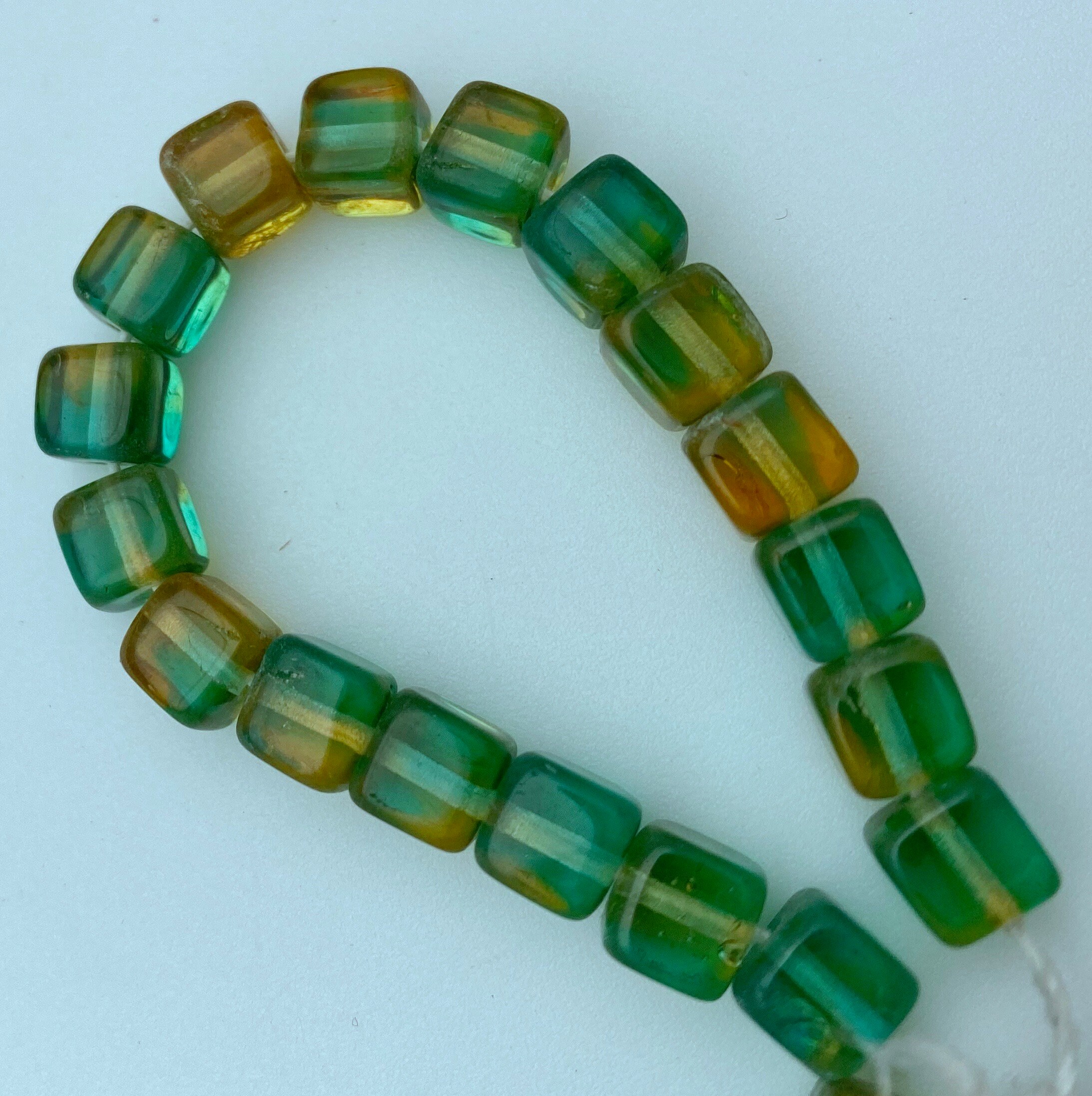 Translucent Teal & Honey Color Cube Glass Beads 6mm GCG9 - Etsy