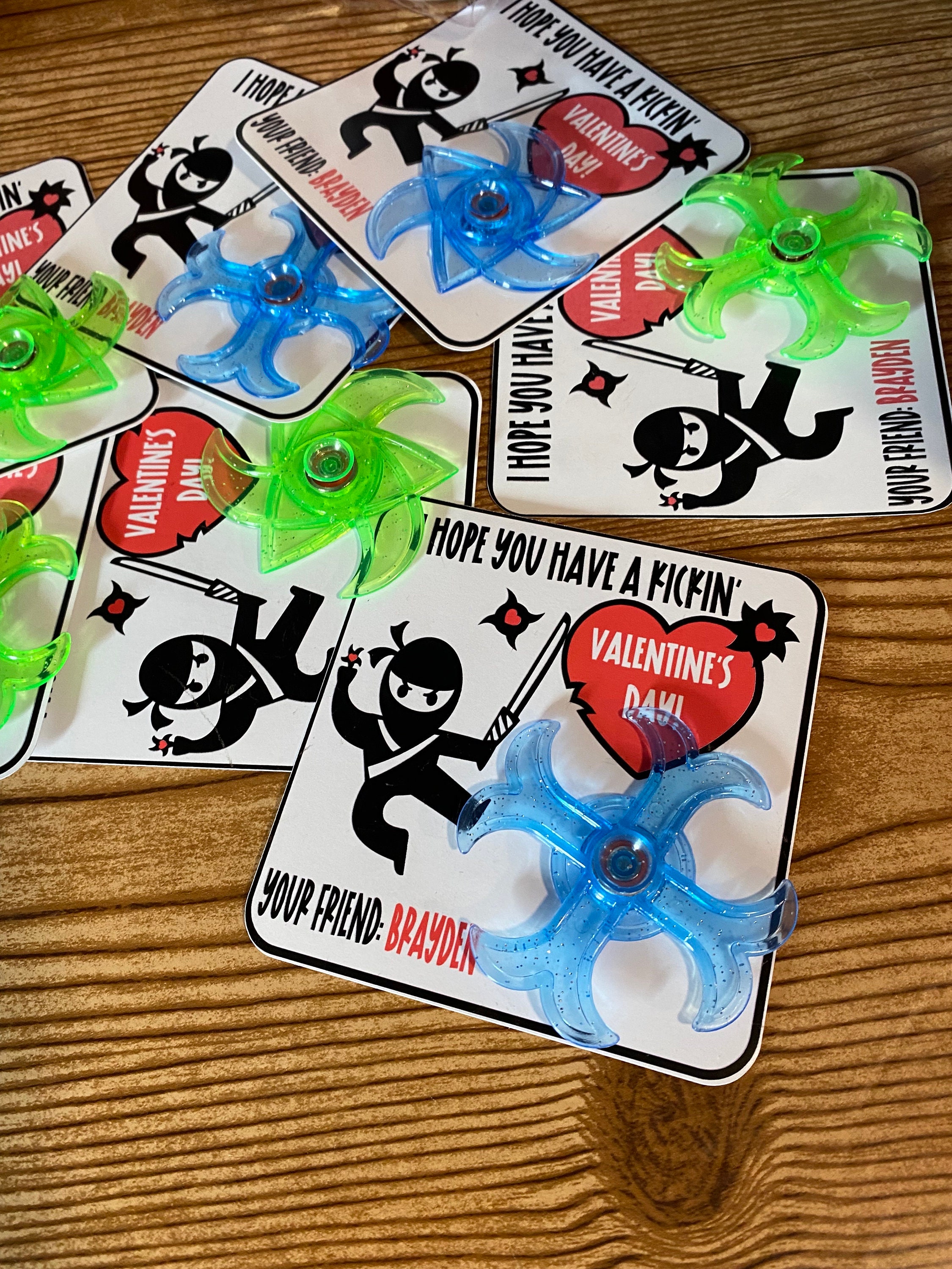 Fidget Spinner Valentines | Ninja Valentines | Valentines Favors ...