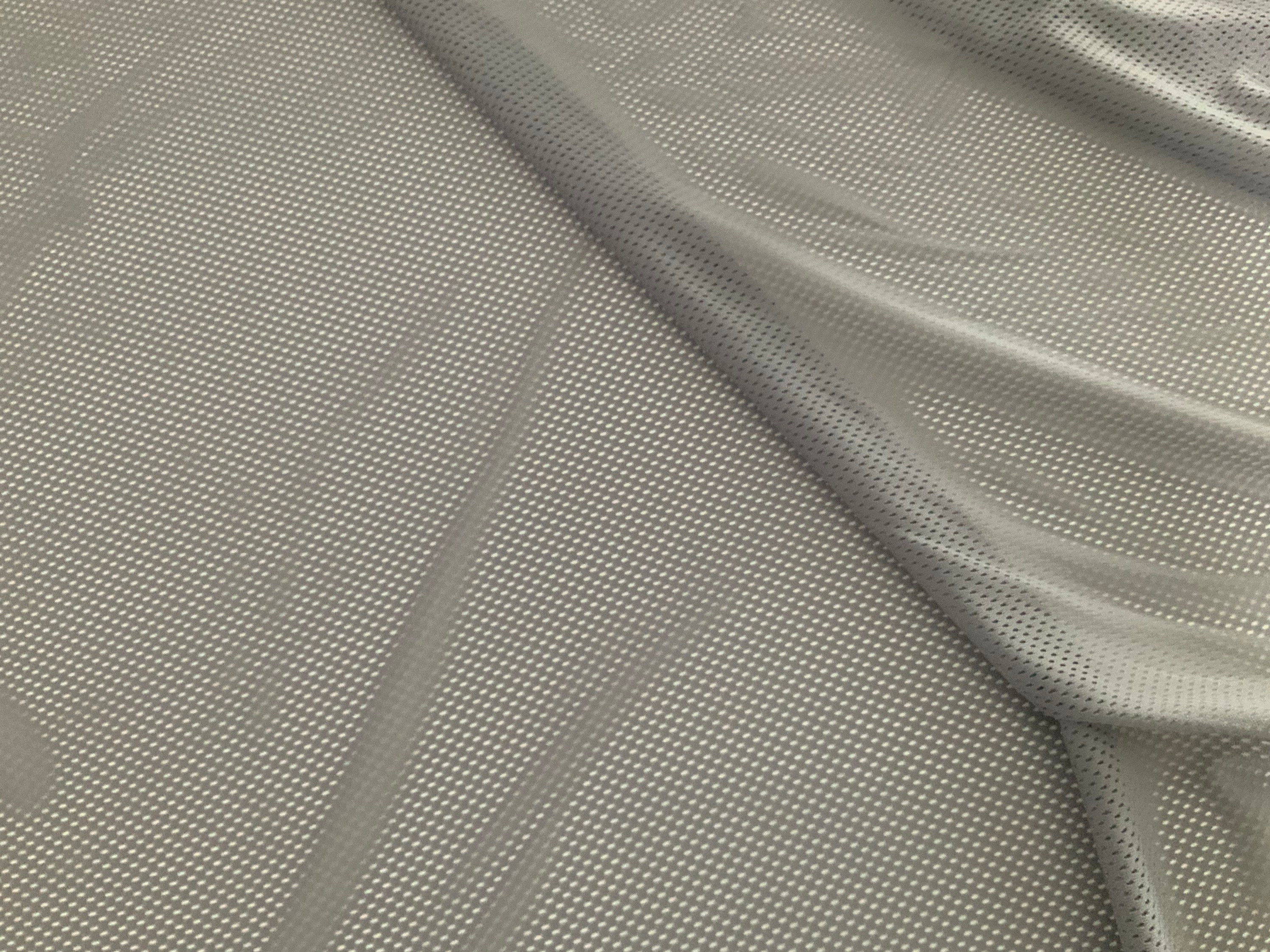 Silver Sport Mesh Knit Fabric 100% Polyester, Sport Fabric, Football ...