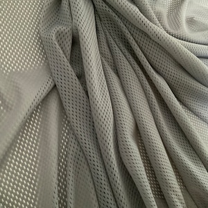 Silver Sport Mesh Knit Fabric 100% Polyester, Sport Fabric, Football ...