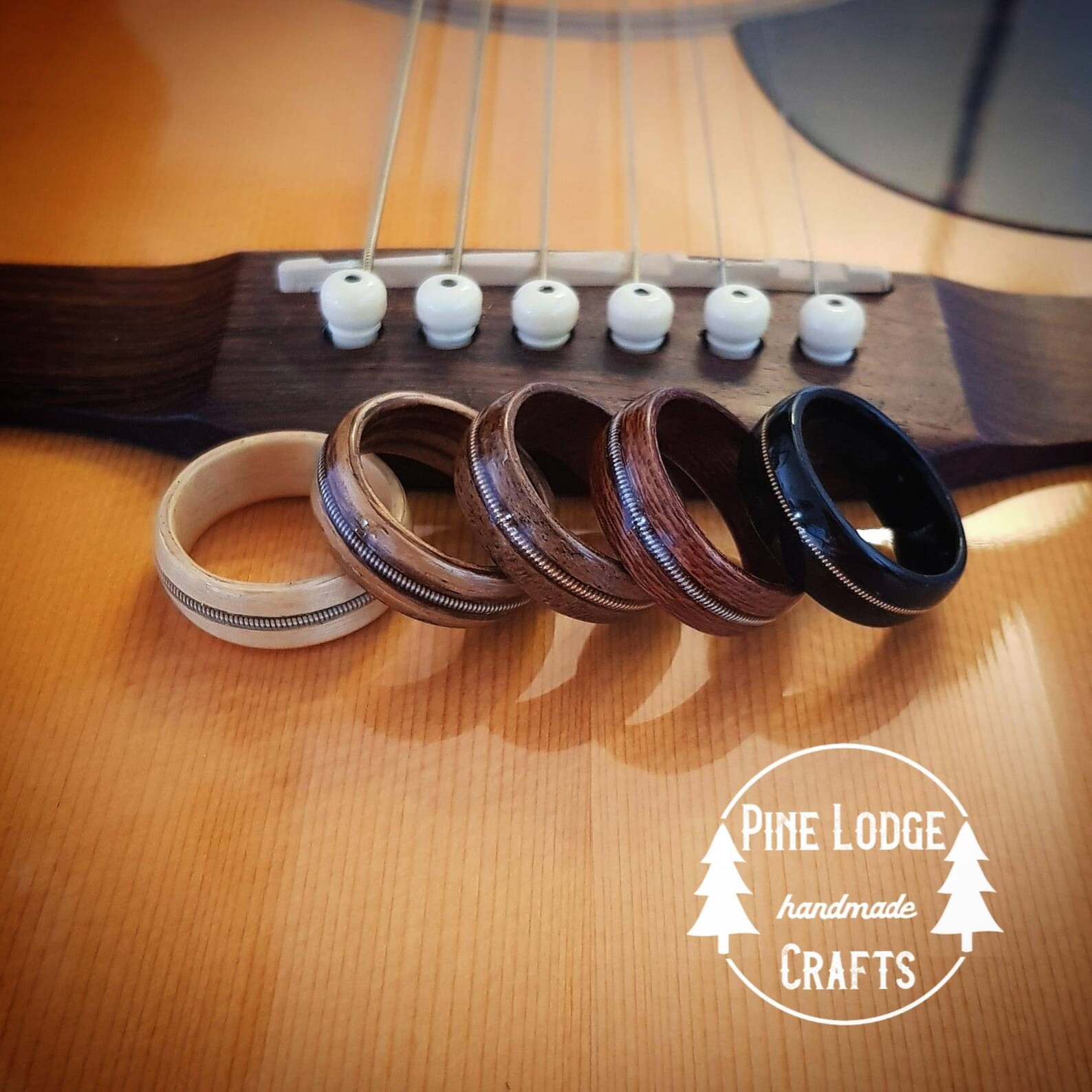 Handmade Guitar String Ring. Bentwood Ring Mahogany With - Etsy UK