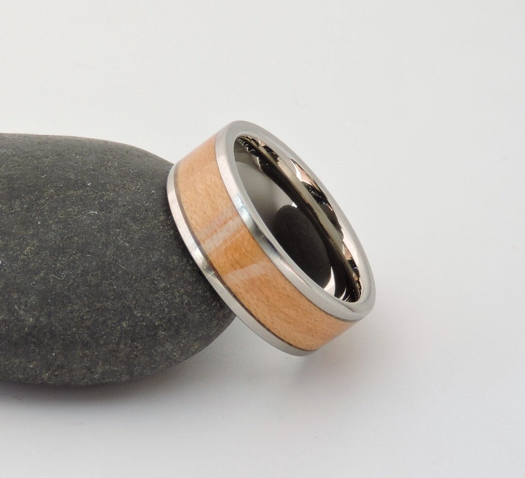 Handmade Titanium Wood Ring. Design Your Own Custom Titanium and Wood ...