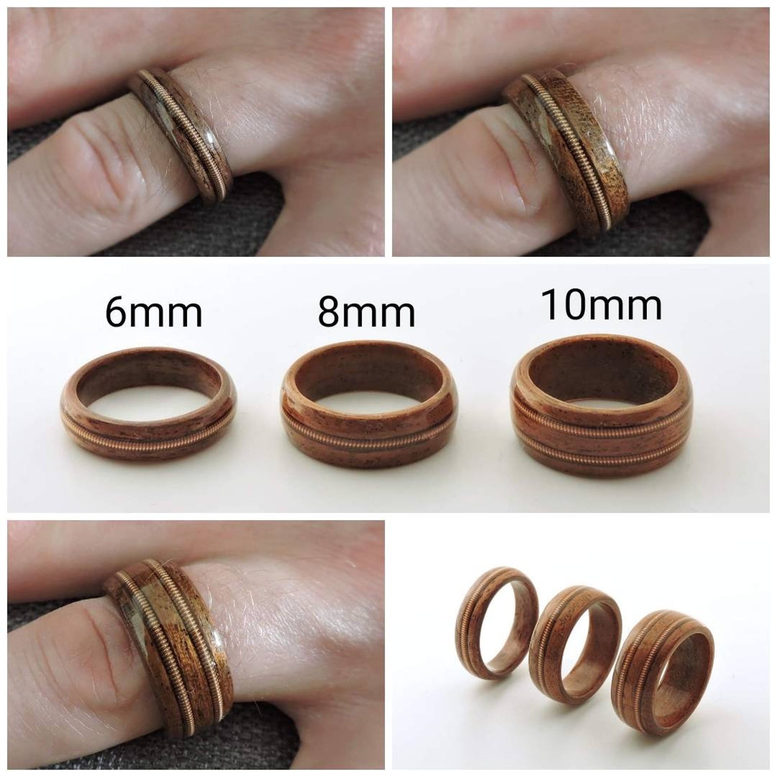 Handmade Guitar String Ring. Bentwood Ring Mahogany With - Etsy UK