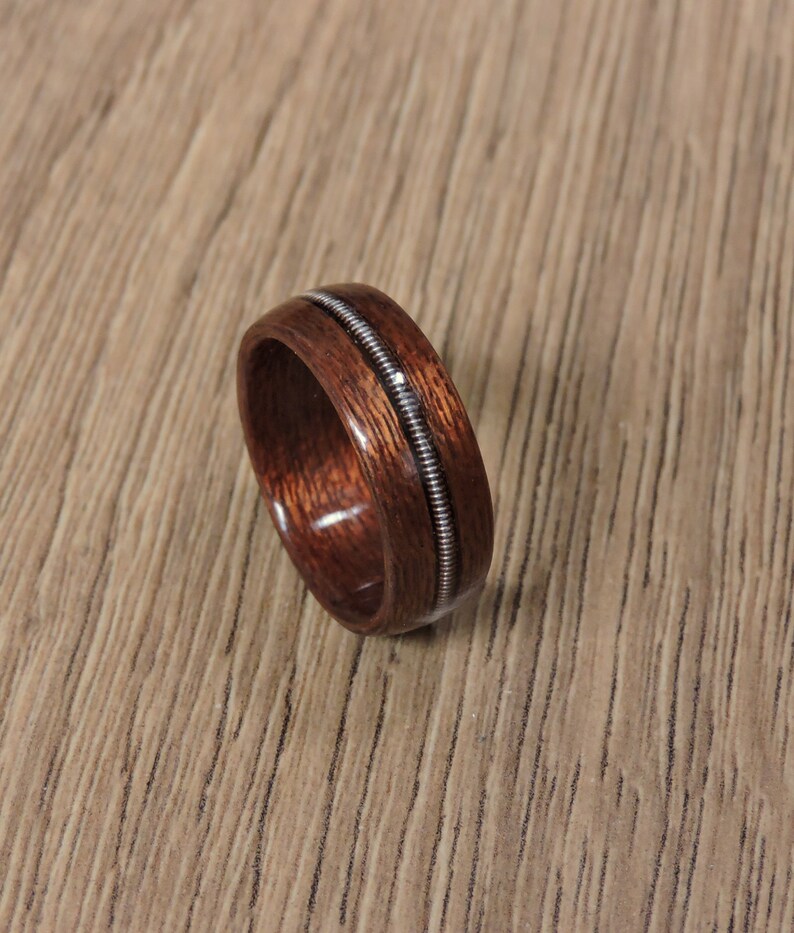 Handmade Guitar String Ring. Bentwood Ring Mahogany With - Etsy UK