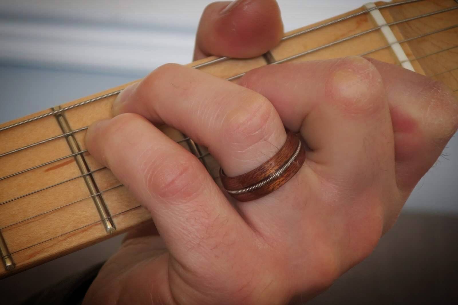 Handmade Guitar String Ring. Bentwood Ring Mahogany With - Etsy UK