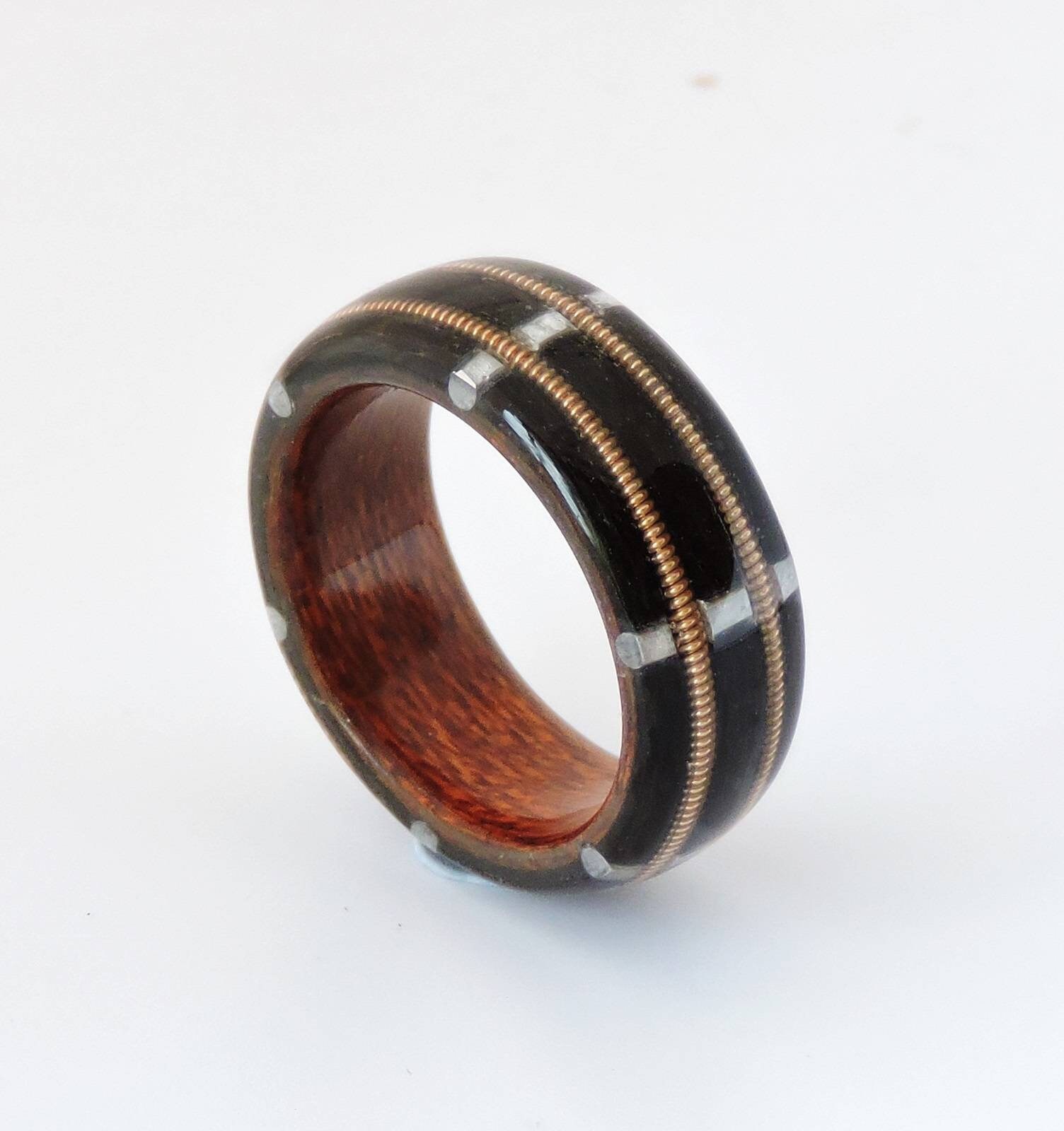 Guitar String Ring Bespoke Order Handmade Wooden Fretboard Ring ...