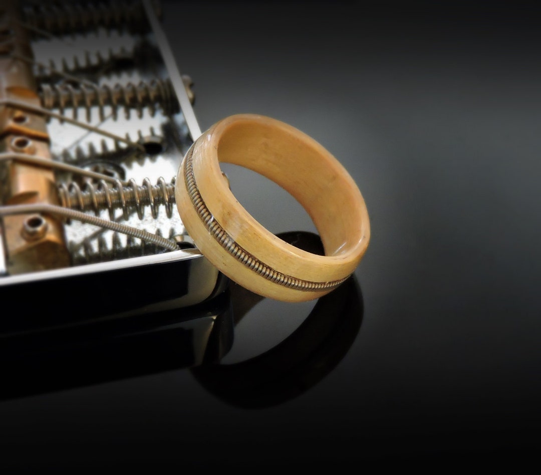 Guitar String Wood Ring. Handmade Bentwood Ring Maple With Guitar ...