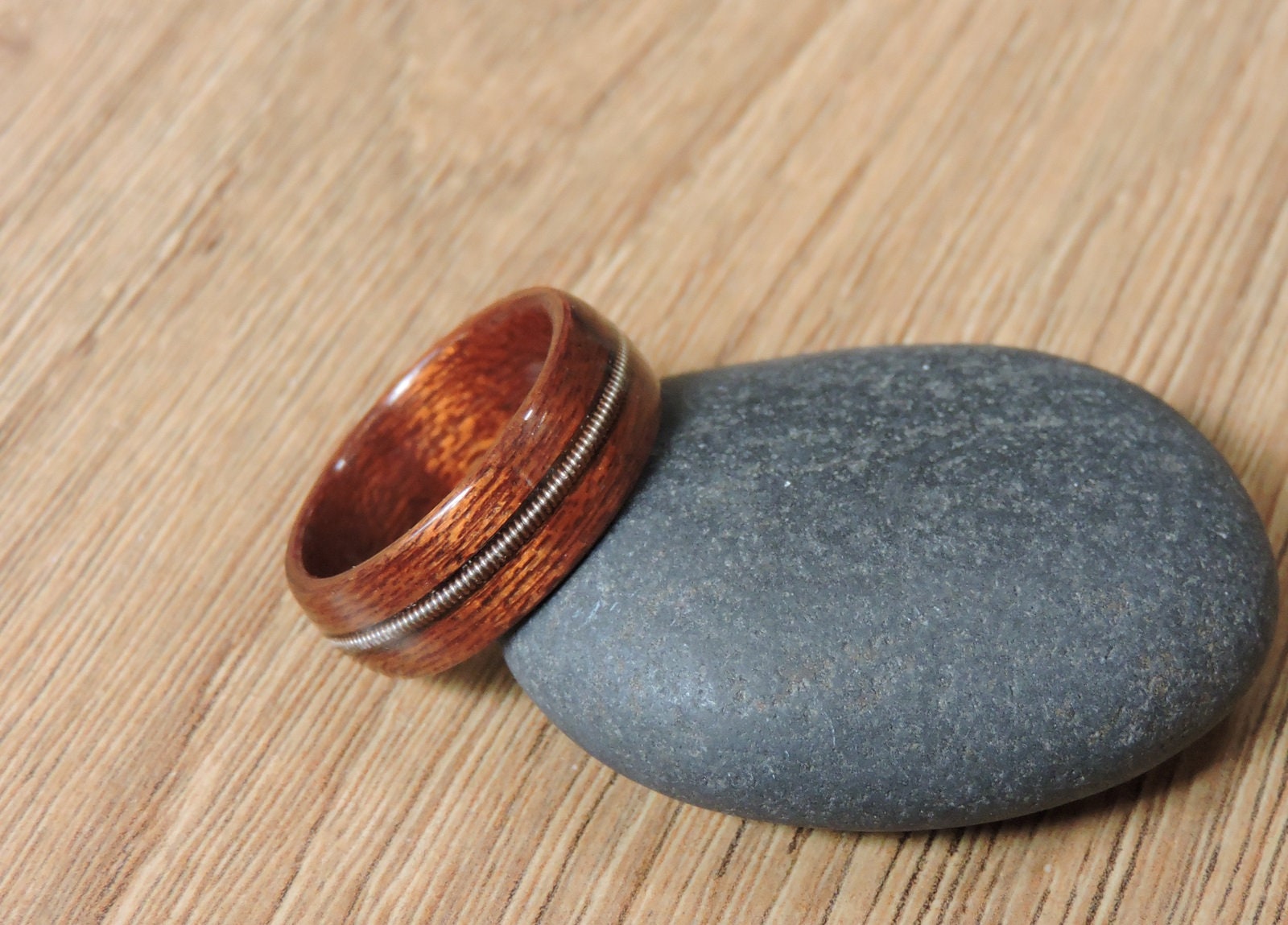 Handmade Guitar String Ring. Bentwood Ring Mahogany With - Etsy UK
