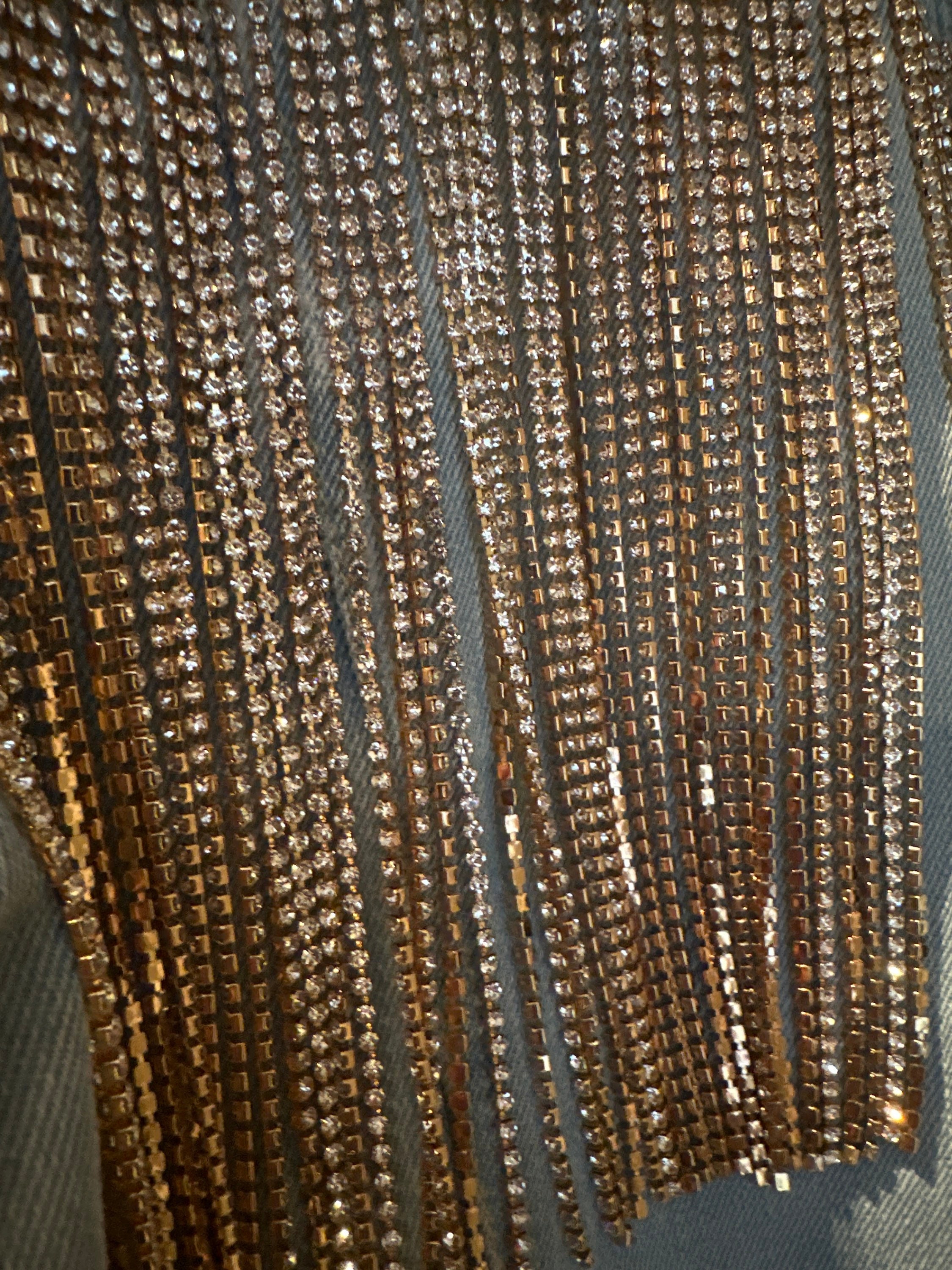 Gold Rhinestone Fringe Jacket Fearless Jean Jacket, Era Tour Outfit ...