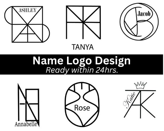 Custom Name Logo Design Minimalist Logo Name Logo Monogram - Etsy