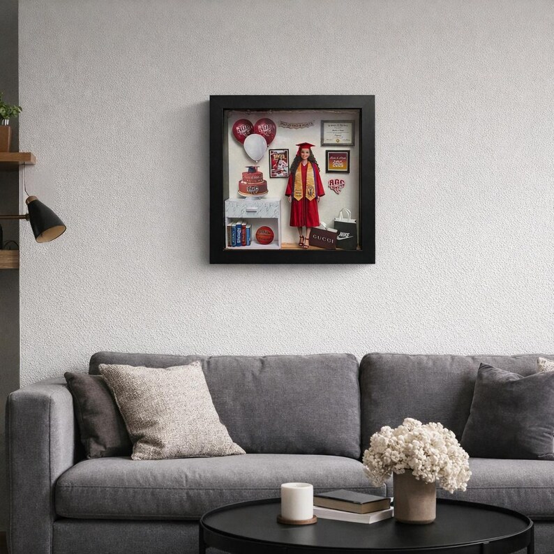 Custom Graduation Gift Shadow Box Personalized Barbie Doll Grad Gift ...