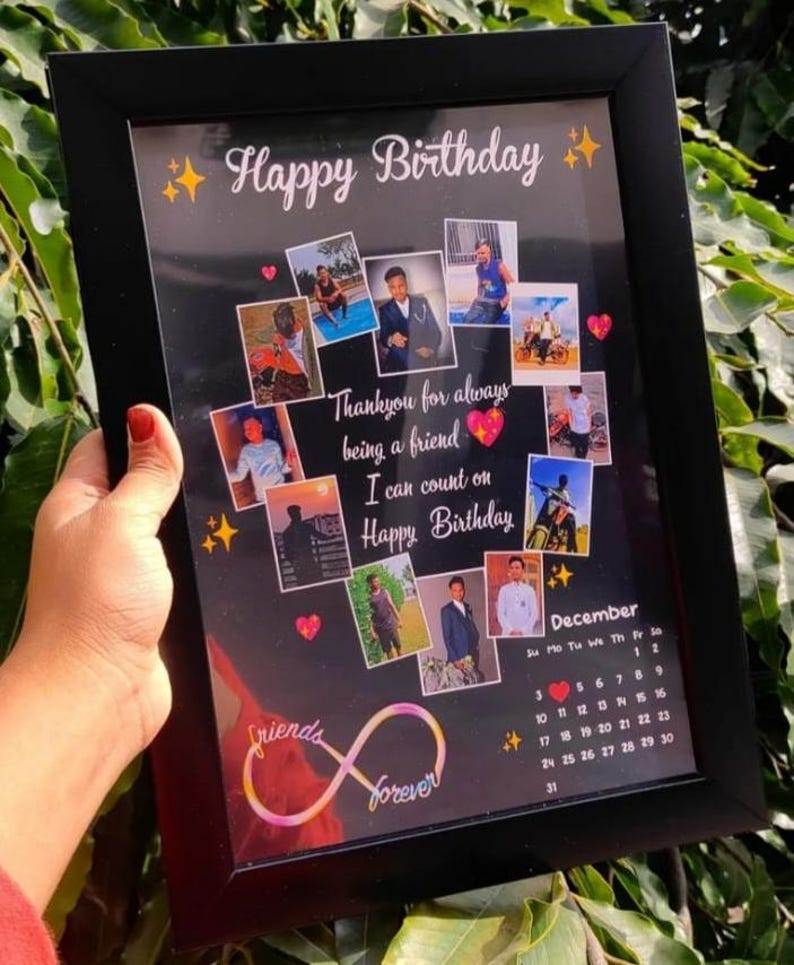 Personalized Photo Calendar Gift Frame Custom Picture Collage With Date ...