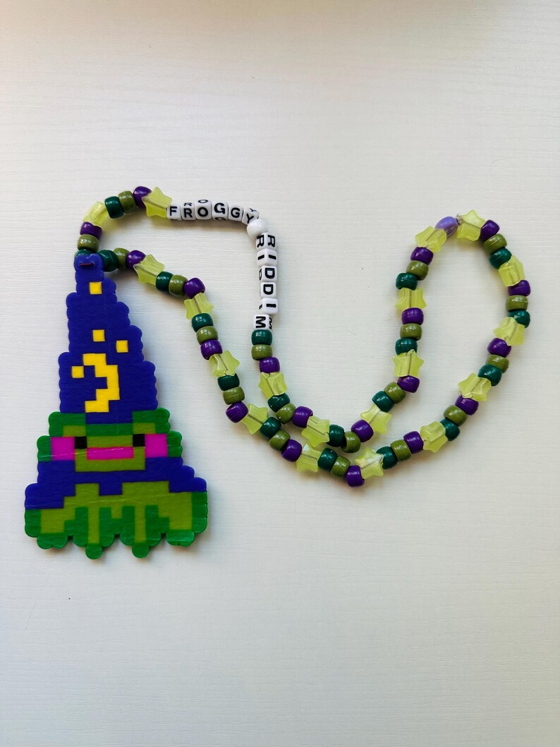 Frog Wizard Perler Necklace - Etsy