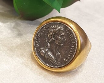 Caesar Coin Ring - Etsy