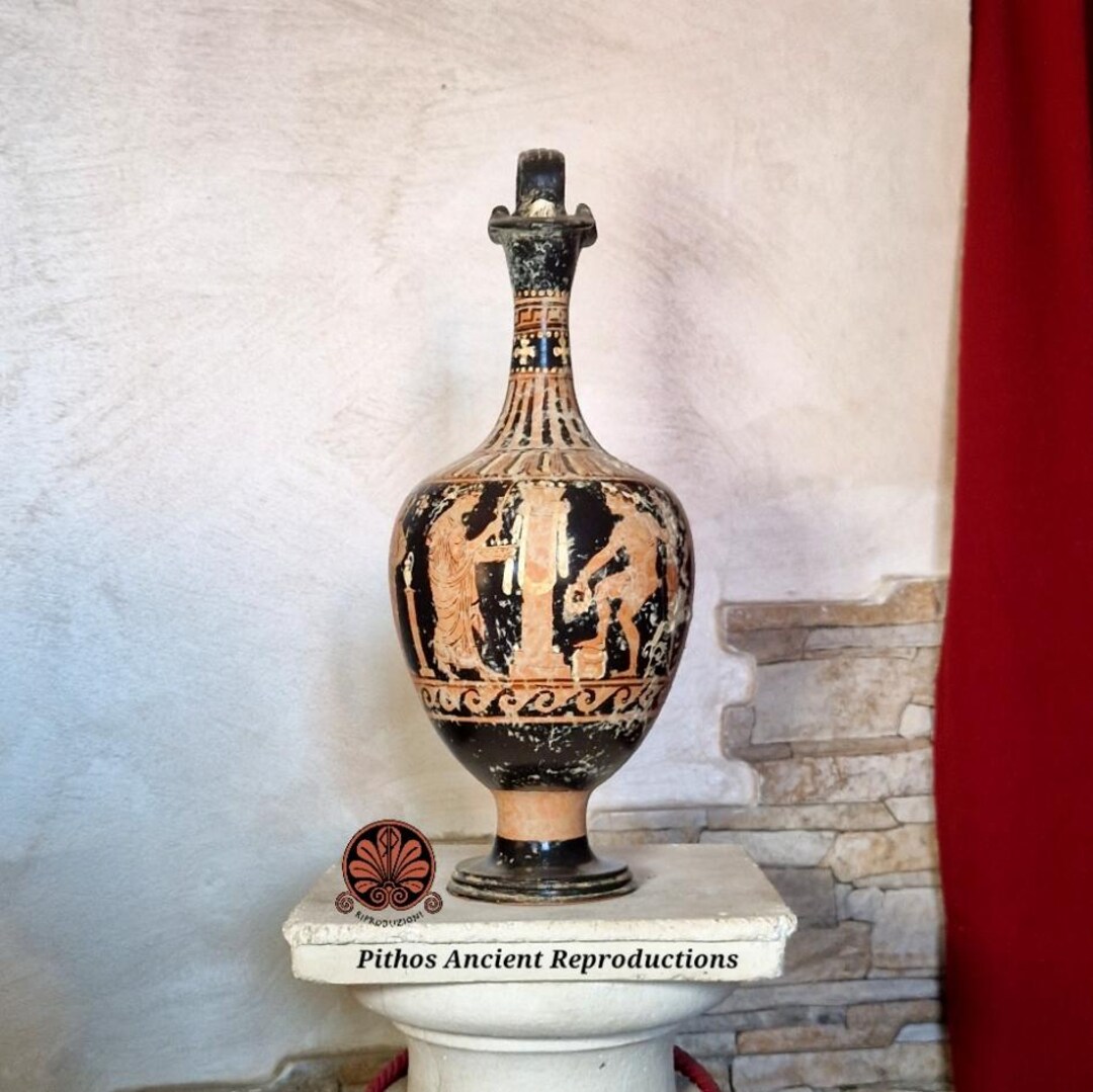 Reproduction of a Red-figure Apulian Trilobate Oinochoe Vase. Height 35 ...