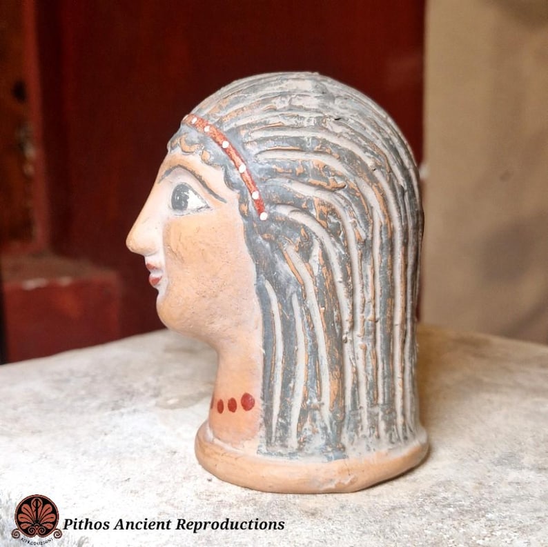 Miniature Reproduction of an Etruscan Woman's Face. Made Using the Same ...