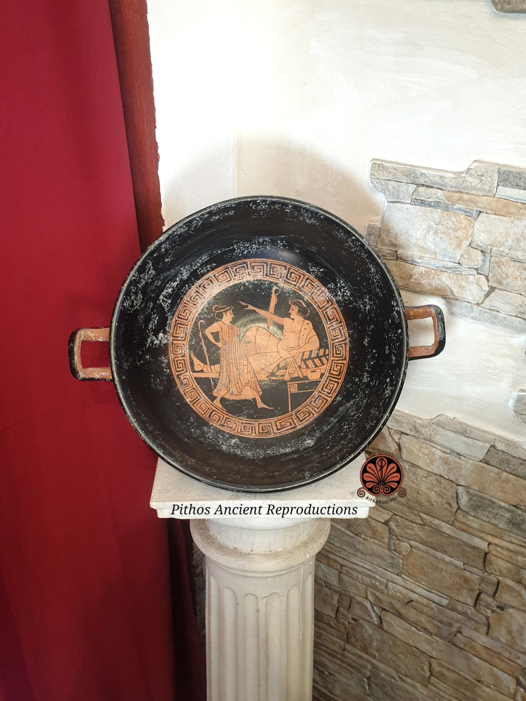 Red Figure Kylix Reproduction, Made With the Same Ancient Techniques. Diameter 29cm. - Etsy