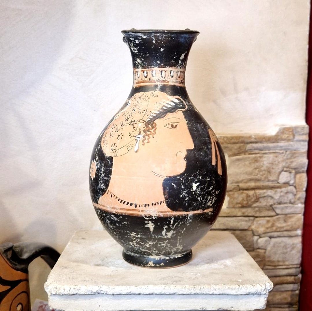 Reproduction of a Trilobate Oinochoe Vase With Red Figures. Made With ...