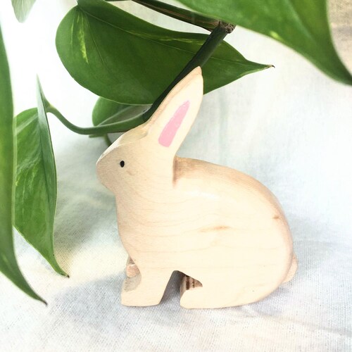 Wooden Bunny Personalized Rainbow Stacker Toynatural Animal | Etsy
