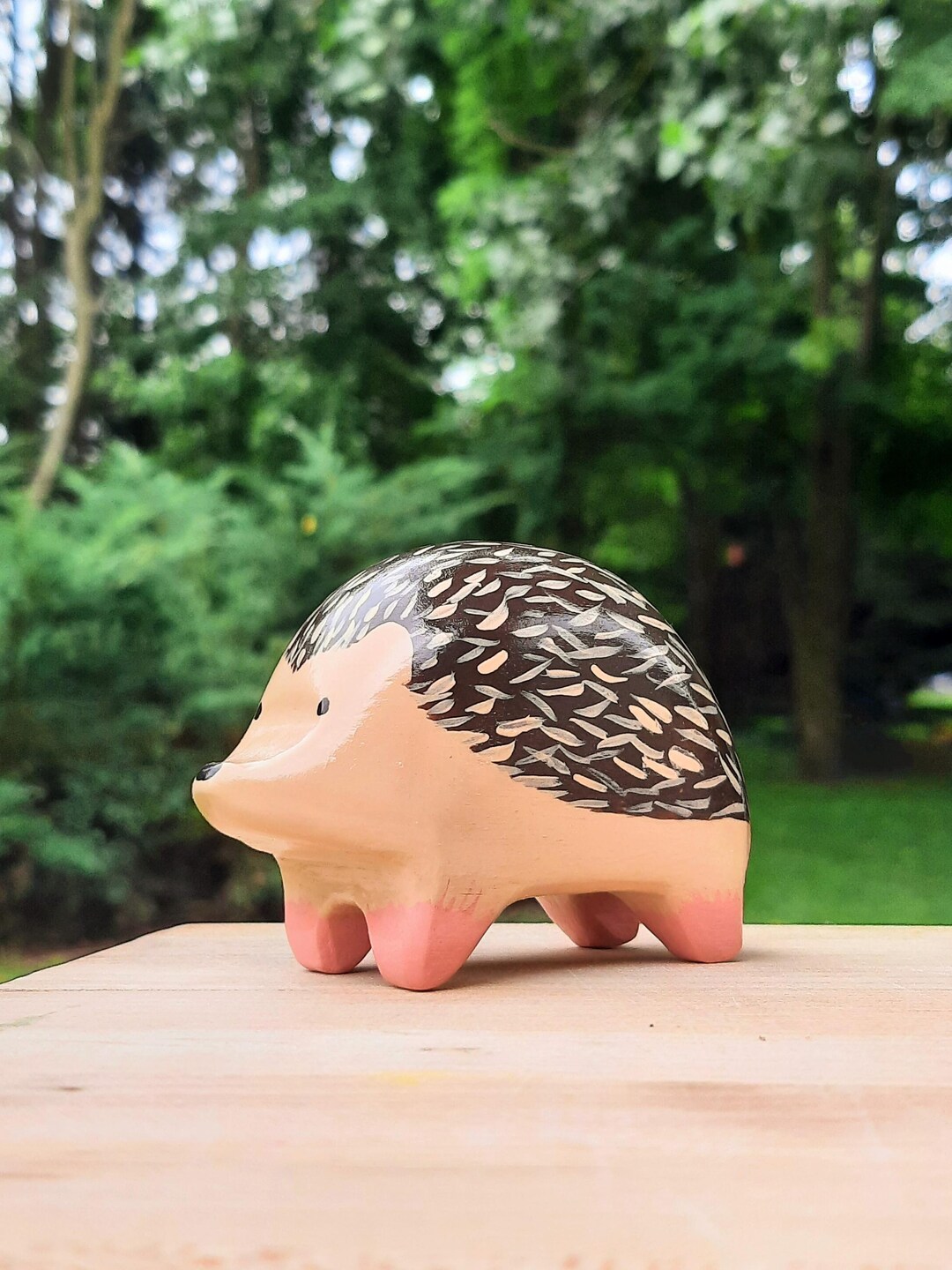 Hedgehog, Solid Cherry Wood, Hand Painted, Handmade. - Etsy