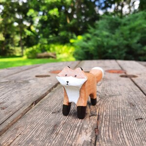 Red Fox, Solid Cherry Wood, Hand Painted, Figurine, Toy. - Etsy