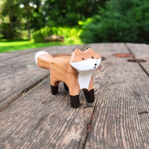 Red Fox, Solid Cherry Wood, Hand Painted, Figurine, Toy. - Etsy