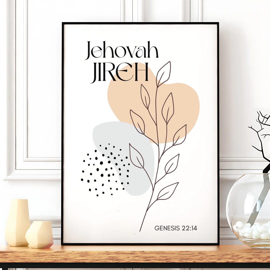 Boho Christian Wall Art Hebrew Wall Art Faith Home Decor Jehovah Jireh ...