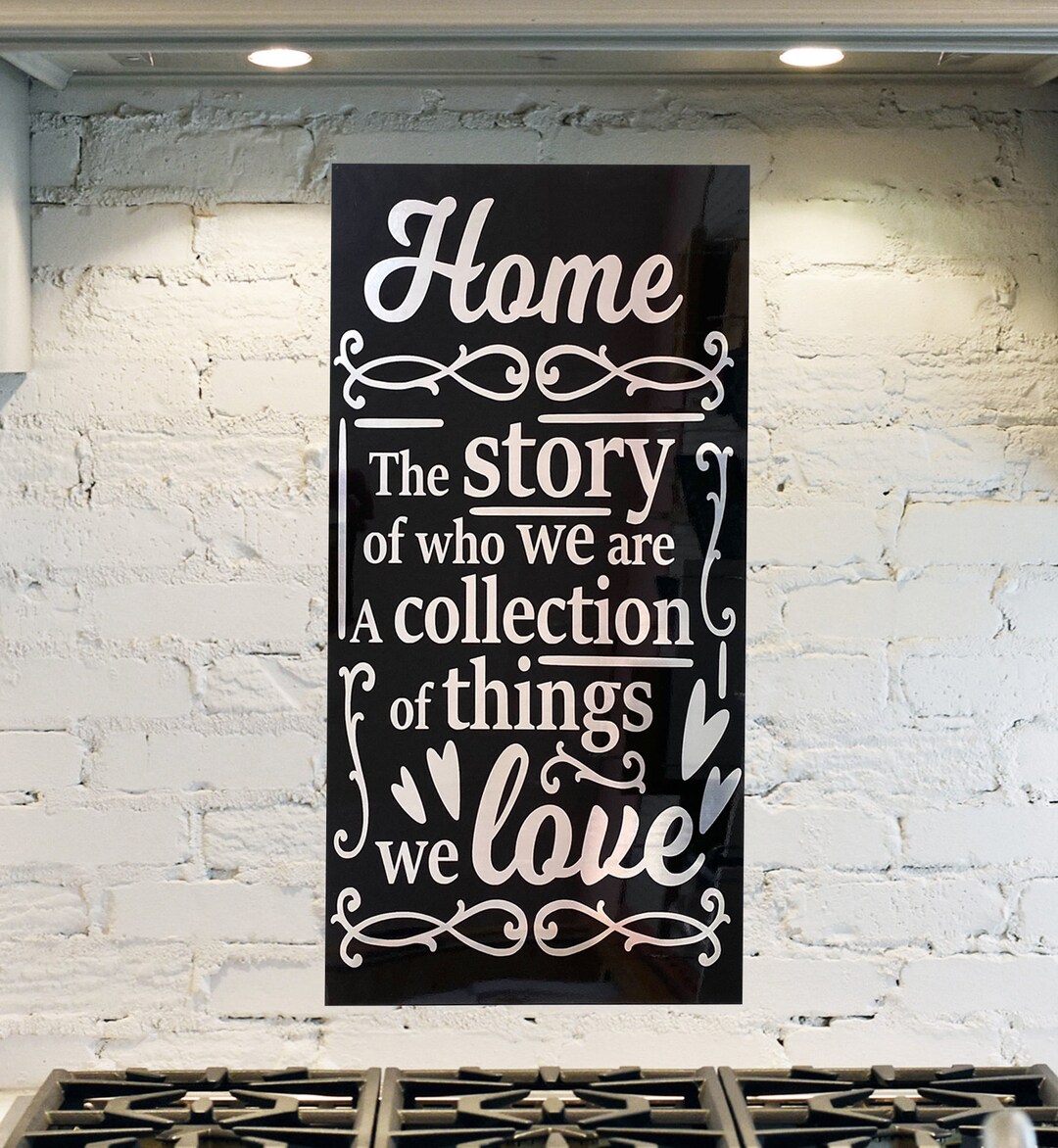 Black Silver Metal Wall Plaque Sign Kitchen Home Decoration Memorial ...