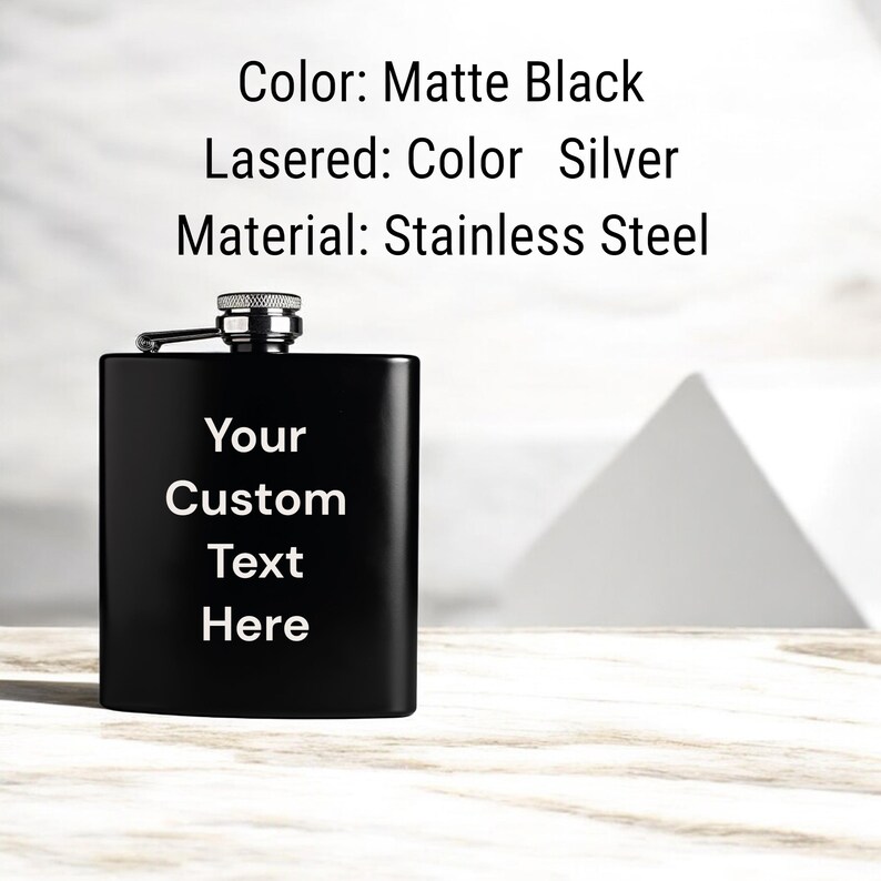 Personalized Flask Gift Name Design Company Text - Etsy