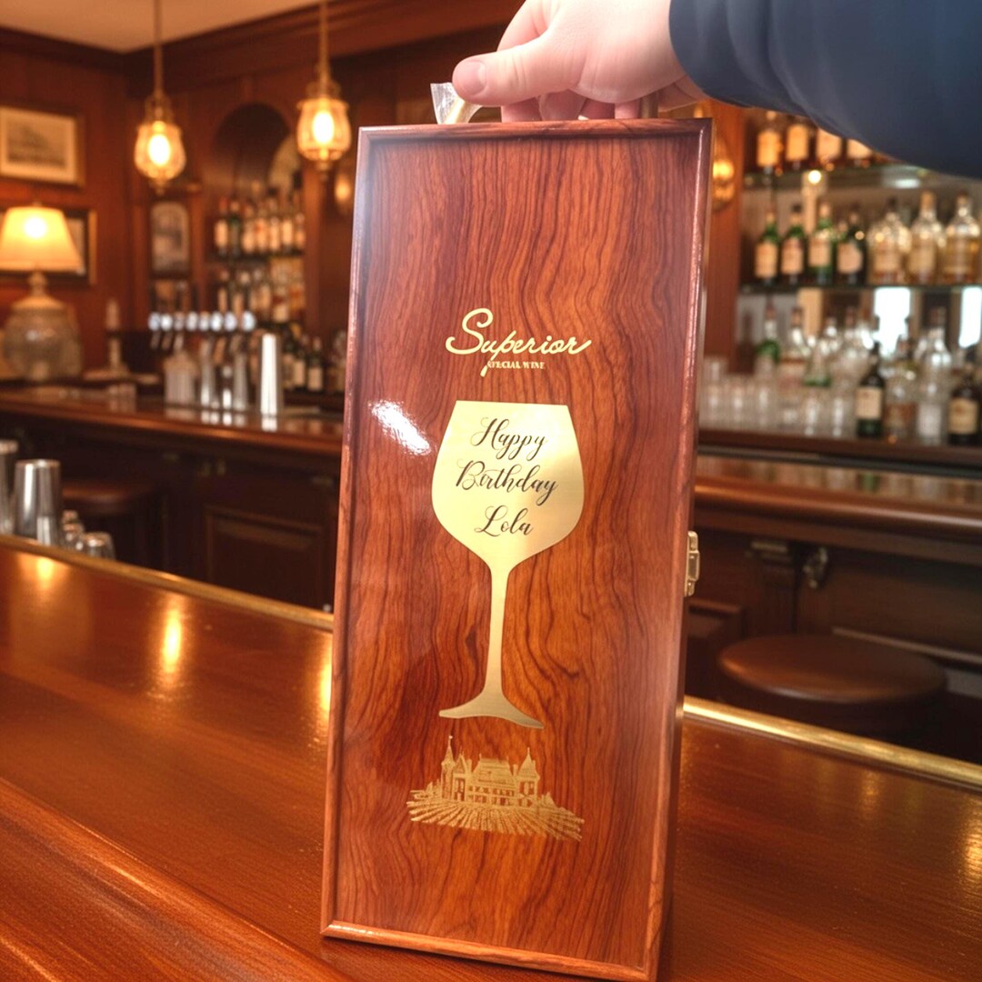 Personalized Wooden Wine Box With Tools, Custom Set, Birthday Wedding ...