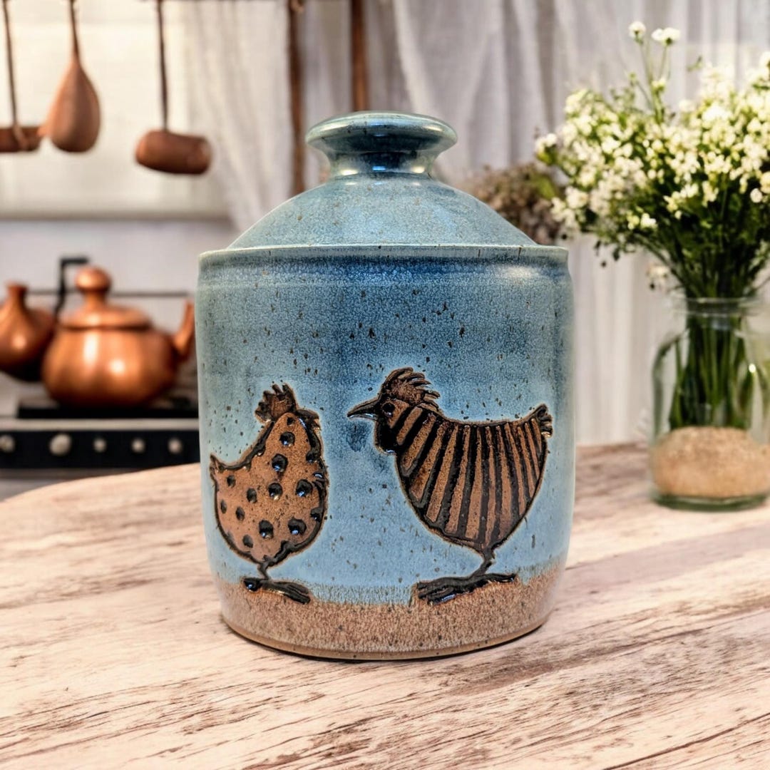Chicken Stoneware Pottery Crock - Etsy