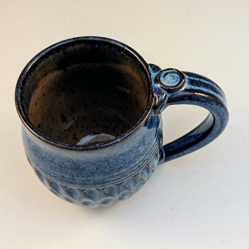 Divot Carved Stoneware Mug in Blue Rutile - Etsy
