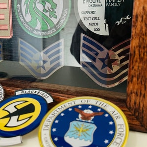 Military Patch, Rank, and Insignia, Ribbon Rack, Acrylic Shadow Box ...