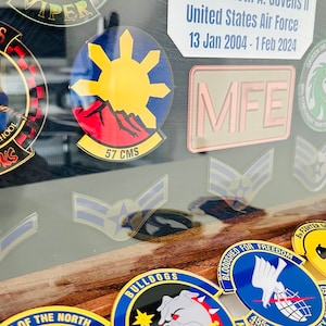 Military Patch, Rank, and Insignia, Ribbon Rack, Acrylic Shadow Box ...