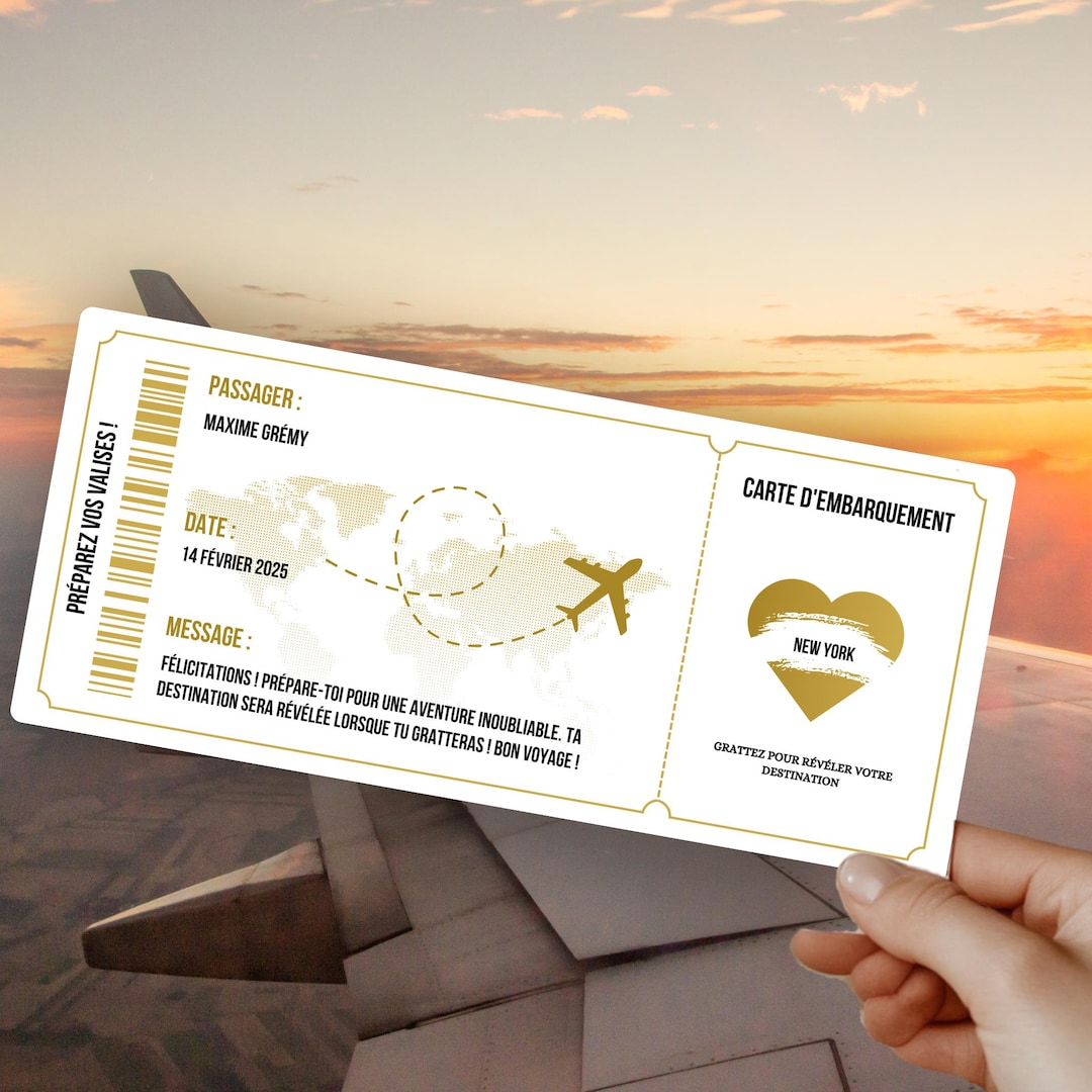 Carte D'embarquement à Gratter | Fausse Carte D'embarquement à Gratter ...