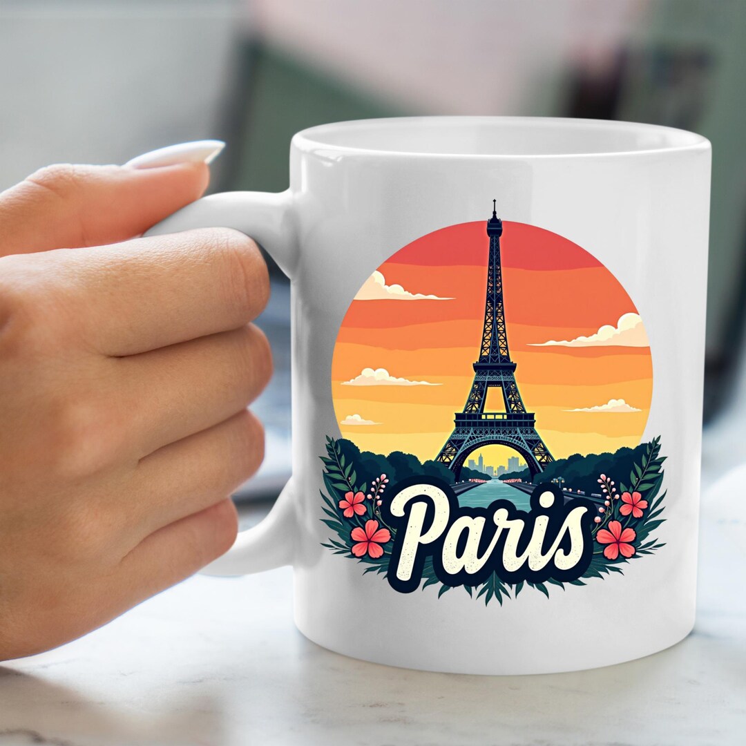 Paris Mug, Eiffel Tower Coffee Cup, French Travel Tea Mug, Parisian ...