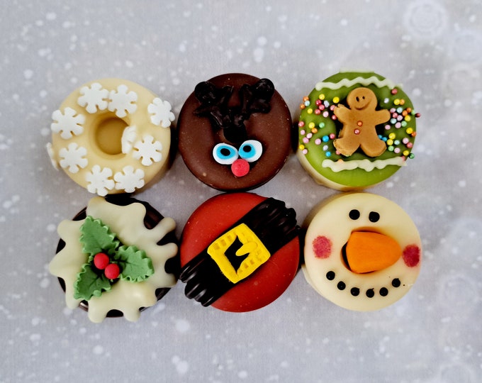 Christmas Belgian Chocolate Donuts Handmade Novelty Chocolate Donuts ...
