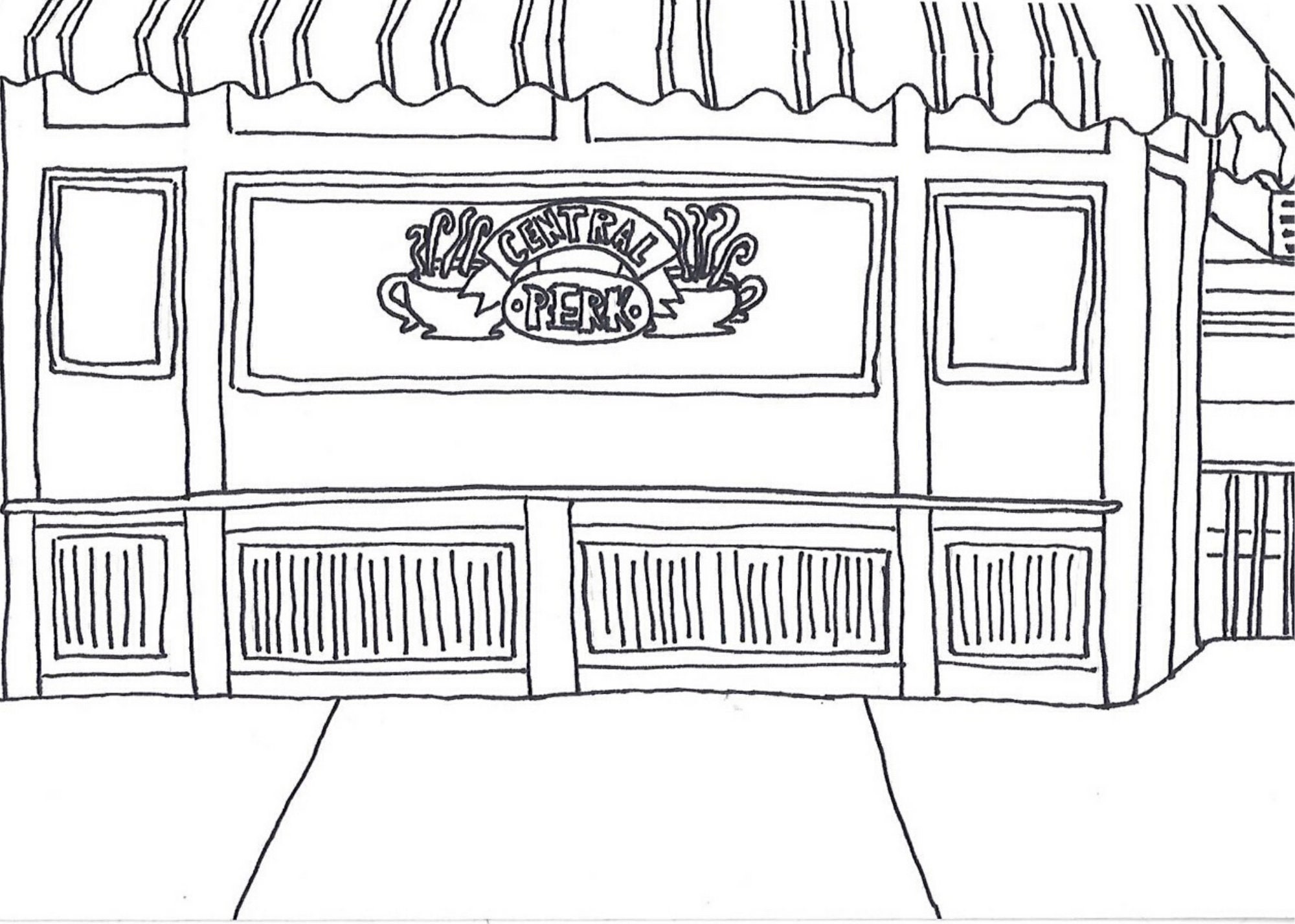Friends Central Perk Coloring Page DOWNLOAD - Etsy