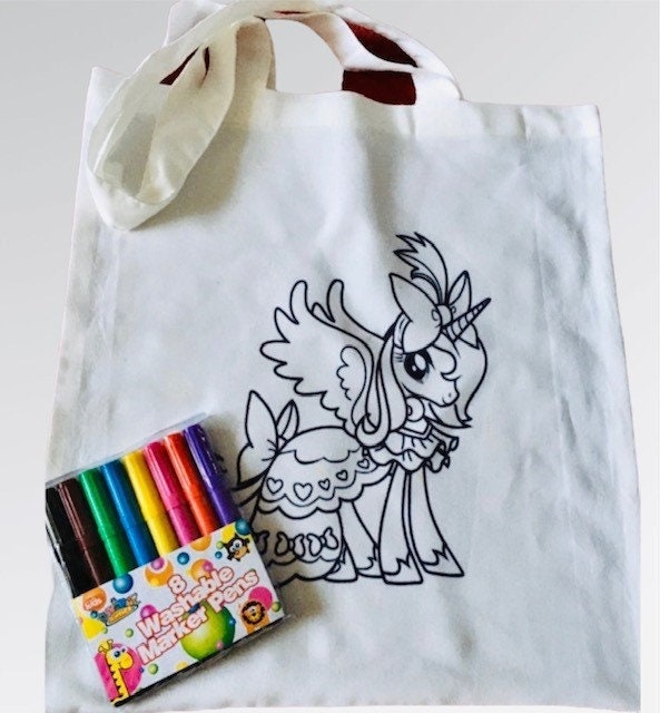 Colouring Tote Bags Personalised Colour Your Own Bag - Etsy