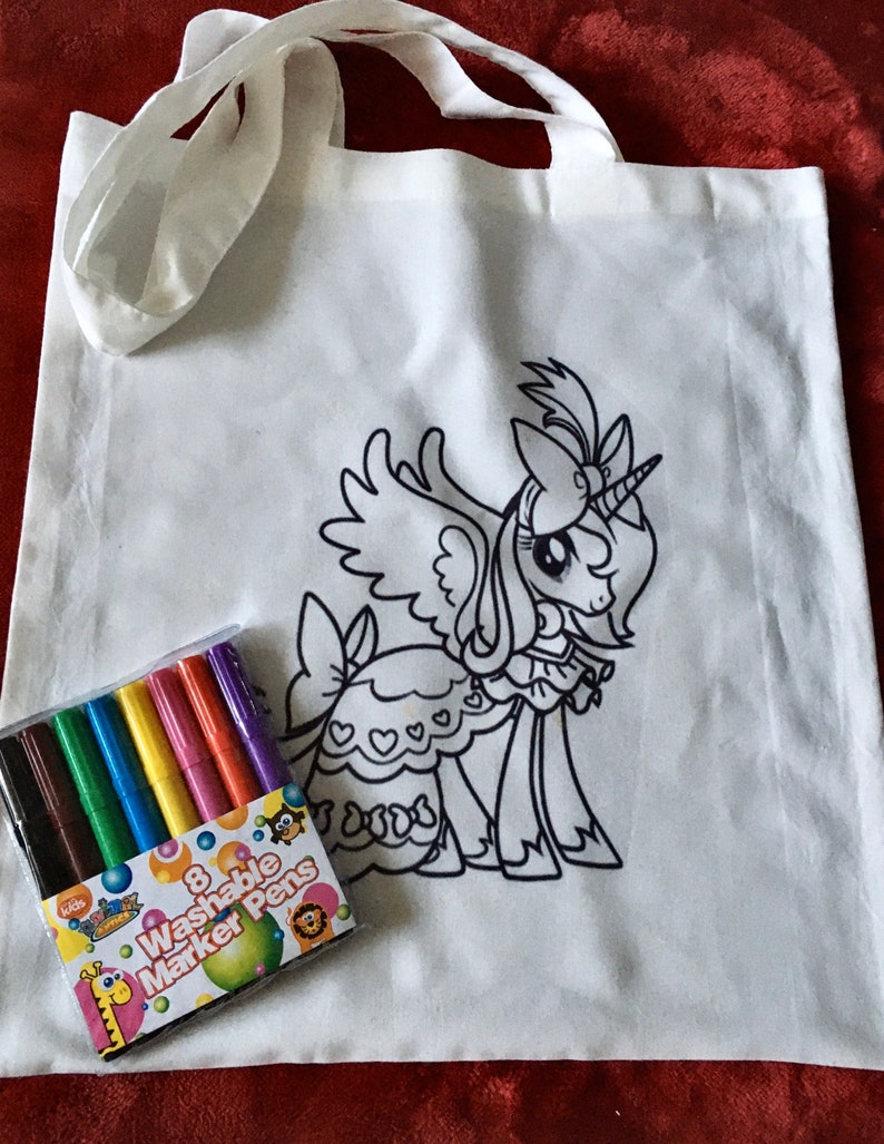 Colouring tote bags personalised colour your own bag | Etsy