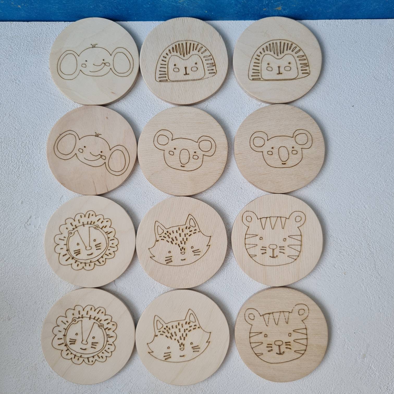 Natural Wood Memory Game Set, Waldorf Montessori Play Toys, Ecofriendly ...