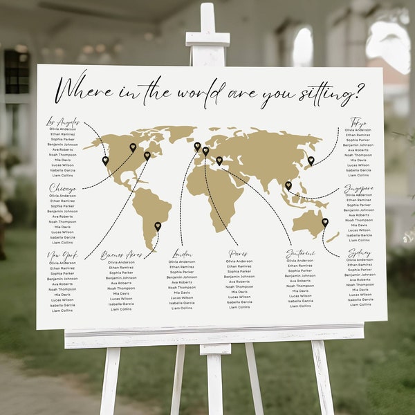 Travel Themed Seating Chart - Etsy