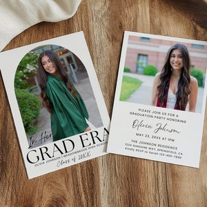 Grad Era Graduation Invitation Template, Senior Graduate Announcement ...