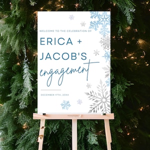 Winter Engagement Party Sign, Snowflake Engagement Welcome Sign ...