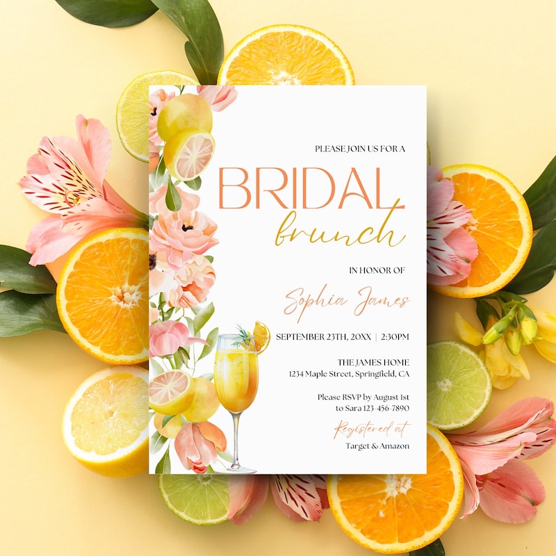 Mimosa Bridal Shower Invite - Etsy