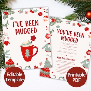 You've Been Mugged Printable, We've Been Mugged Christmas Game, Mug ...