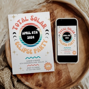 Total Solar Eclipse Party Invitation, Printable Eclipse Viewing Party ...