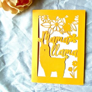 Mother's Day Card With Llama Template, Mama Llama Card for Mom Cutout ...