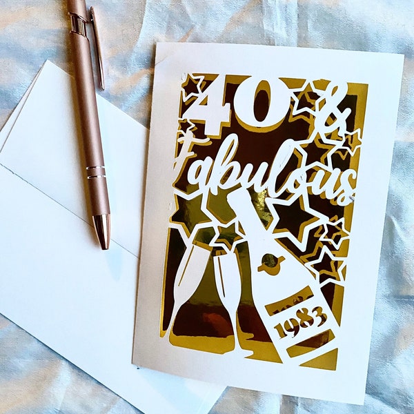 40th Birthday Card - Etsy